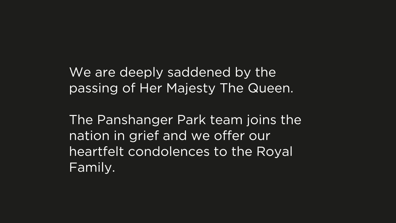 Panshanger Park pays respects to Her Majesty The Queen | Panshanger Park