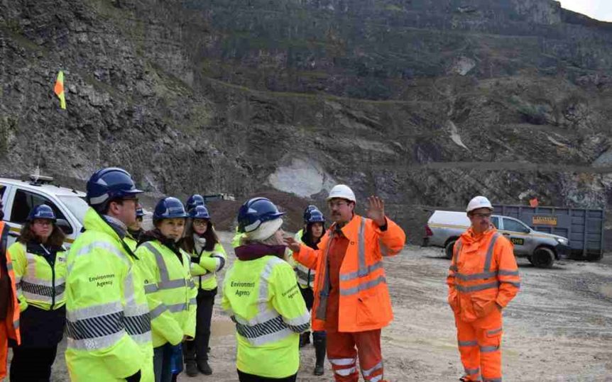 Tarmac hosts visit to Swinden Quarry from the Environment Agency - Tarmac