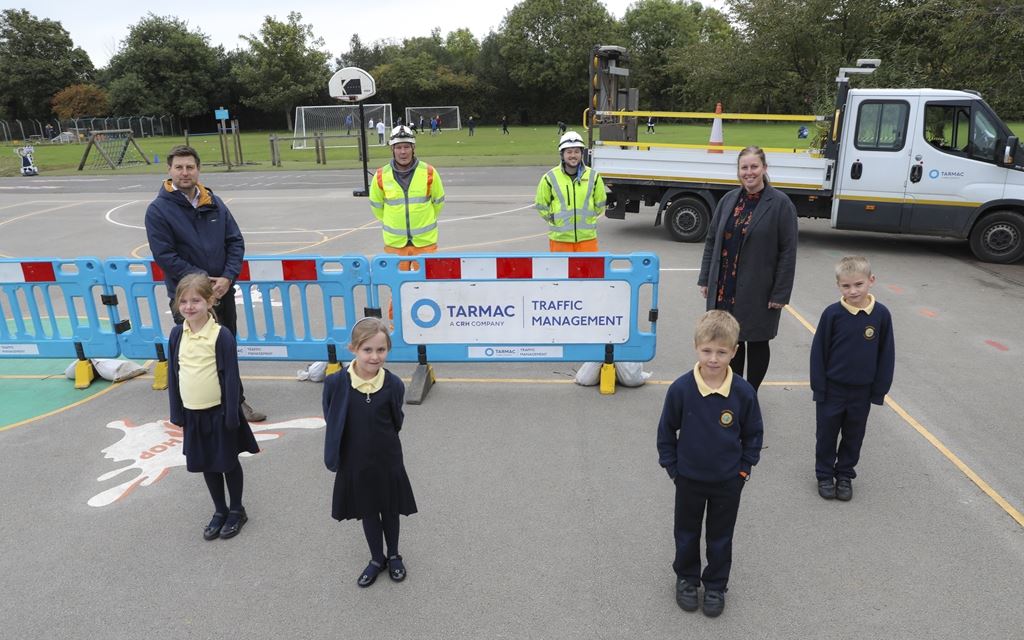 Tarmac provides local school with pedestrian barriers to support social ...