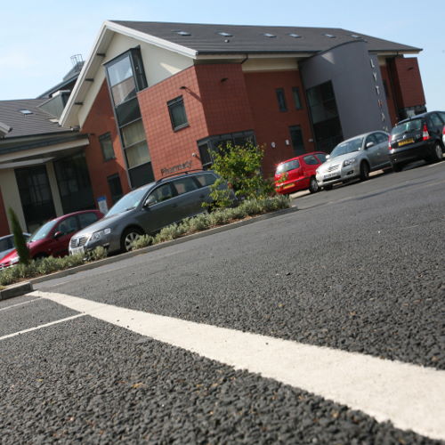 Porous asphalt for fast draining car park surface – Tarmac