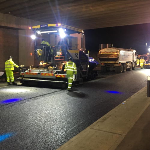 Fast, efficient, sustainable resurfacing of a busy roundabout – Tarmac