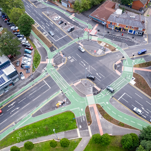 Coloured asphalt for innovative cyclops roundabout design – Tarmac