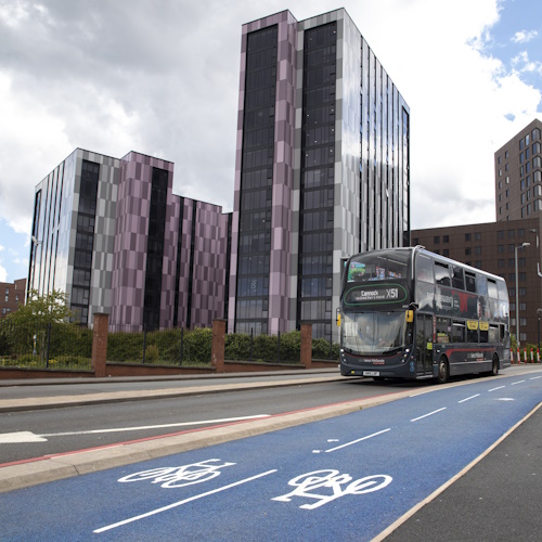 Coloured asphalt cycleway, A34 Birmingham – Tarmac